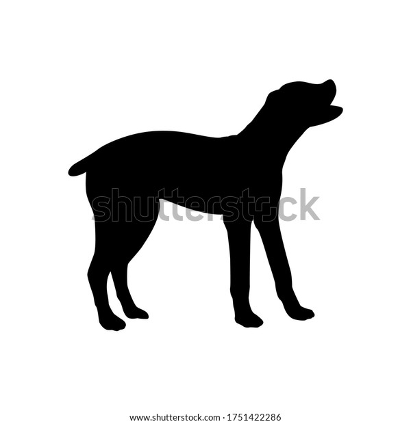 Vector Illustration Black Barking Dog Silhouette Stock Vector (Royalty ...