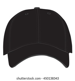 Vector Illustration Black Baseball Cap Front Stock Vector (Royalty Free ...