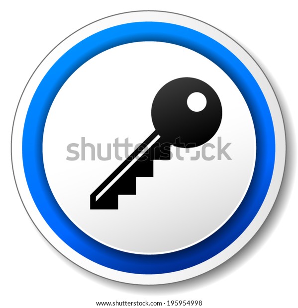 Vector Illustration Black Blue Key Icon Stock Vector (Royalty Free ...