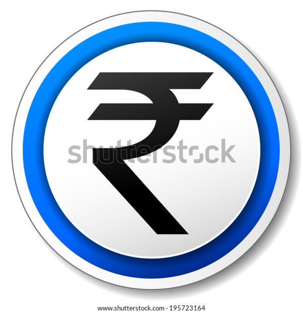 Vector Illustration Black Blue Rupee Icon Stock Vector (Royalty Free ...