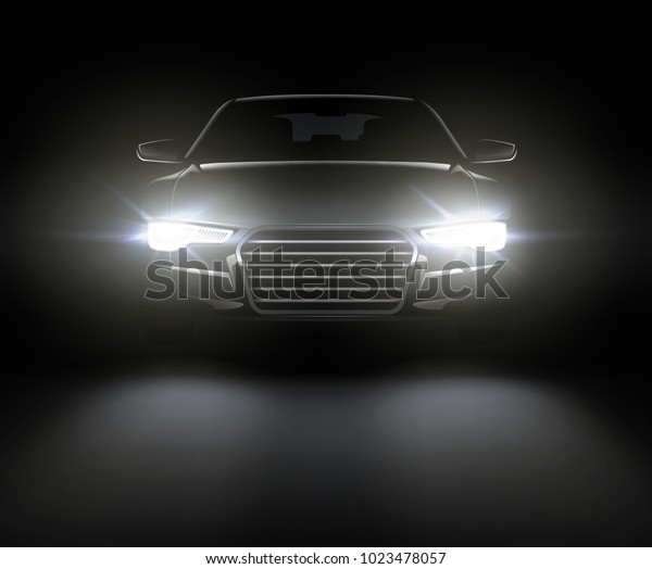 Vector Illustration Black Car Lights Realistic Stock Vector (Royalty ...