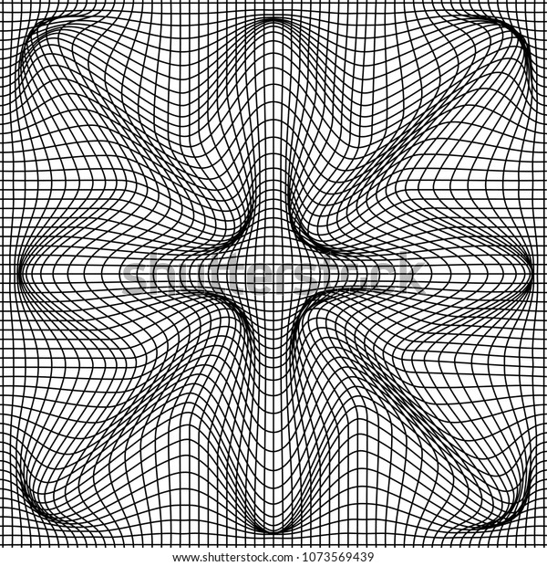 Vector Illustration Black Distort Deformation Net Stock Vector (Royalty ...