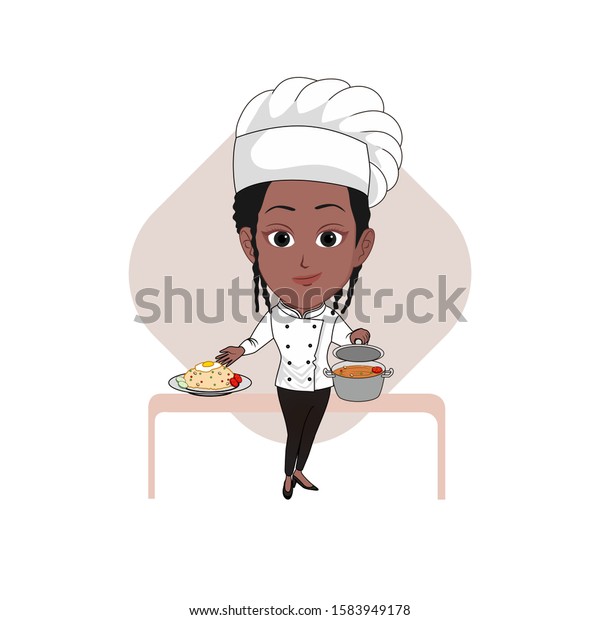Vector Illustration Black Ebony African Woman Stock Vector (Royalty ...