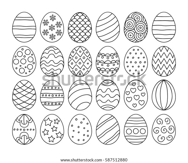 Vector Illustration Black Egg Icons Set Stock Vector (Royalty Free ...