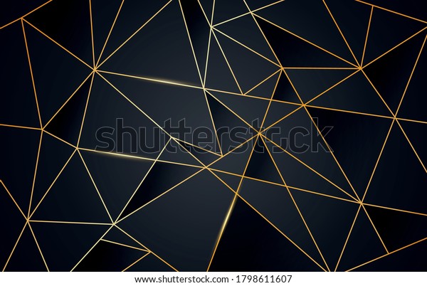 Vector Illustration Black Gold Abstract Low Stock Vector (Royalty Free ...