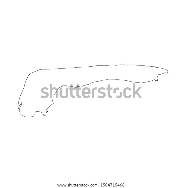 Vector Illustration Black Line Langeoog Map Stock Vector (Royalty Free ...