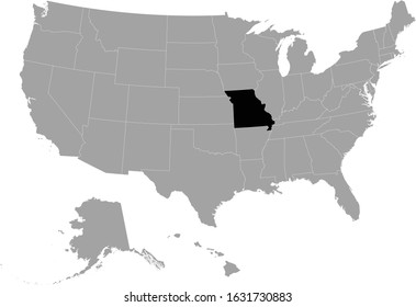 Vector Illustration Black Map Missouri Stock Vector (Royalty Free ...