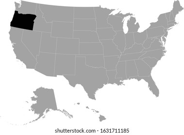 Vector Illustration Black Map Oregon Stock Vector (Royalty Free ...