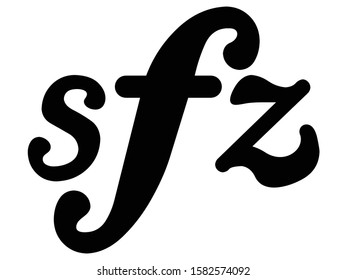 Vector Illustration Black Music Dynamic Fortississimo 스톡 벡터(로열티 프리 ...