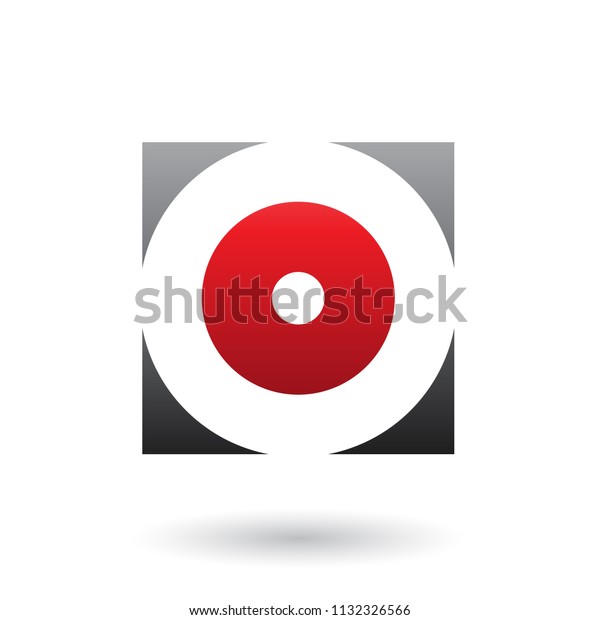 Vector Illustration Black Red Square Icon Stock Vector (Royalty Free ...