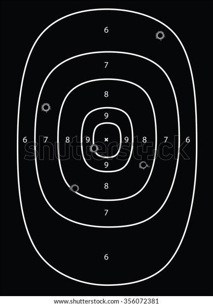 Vector Illustration Black Shooting Target Bullet Stock Vector (Royalty ...
