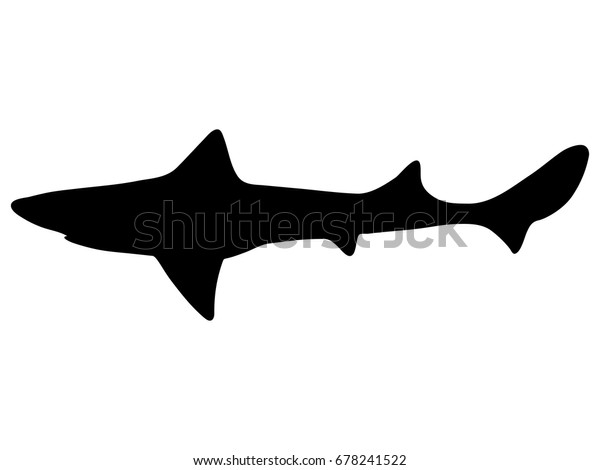 Vector Illustration Black Silhouette Dogfish Isolated Stock Vector ...