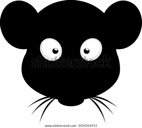 Vector Illustration Black Silhouette Head Mouse Stock Vector (Royalty ...