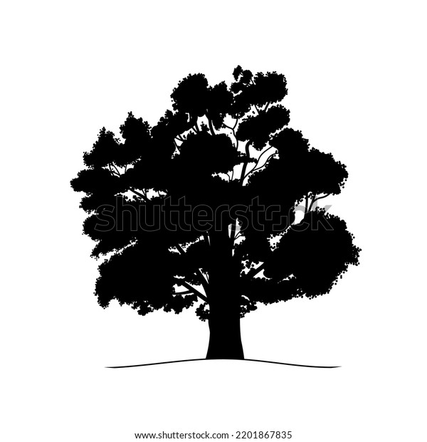 Vector Illustration Black Silhouette Tree Plant Stock Vector (Royalty ...