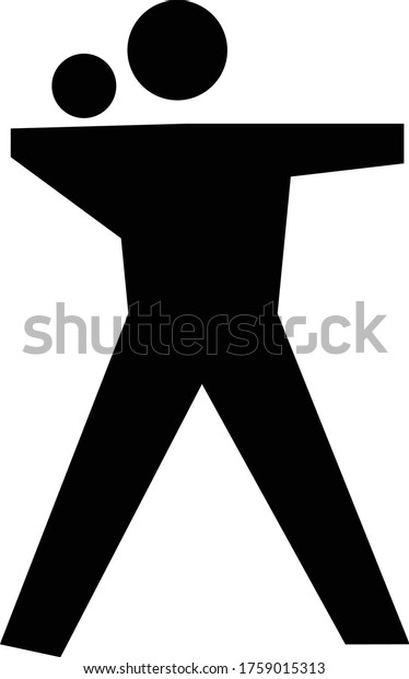 Vector Illustration Black Stick Man Throwing Stock Vector (Royalty Free ...