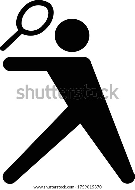 Vector Illustration Black Stick Man Tennis Stock Vector (Royalty Free ...