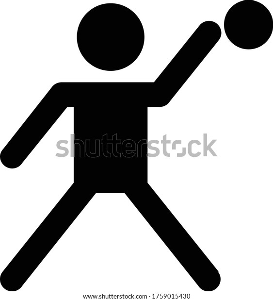 Vector Illustration Black Stick Man Handball Stock Vector (Royalty Free ...