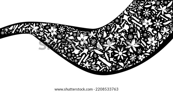 Vector Illustration Black White Stream Flow Stock Vector (Royalty Free ...