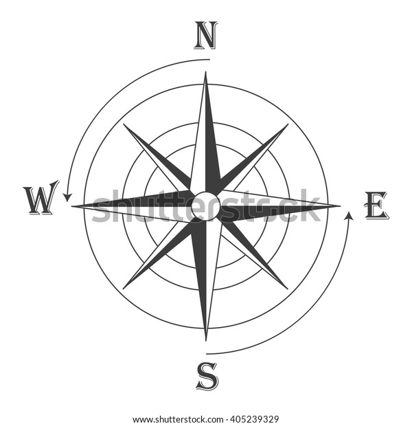 Vector Illustration Black Wind Rose Isolated Stock Vector (Royalty Free ...