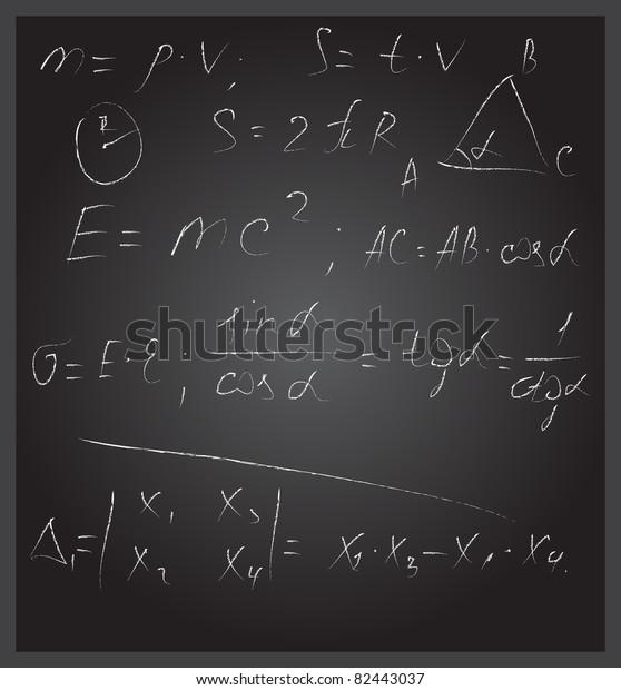 Vector Illustration Blackboard Formulas Stock Vector (Royalty Free ...