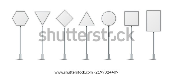 Vector Illustration Blank Road Signs Isolated Stock Vector (Royalty ...