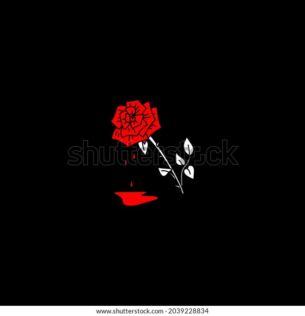 Vector Illustration Bloody Rose Horror Art Stock Vector (Royalty Free ...