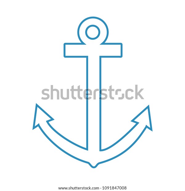 Vector Illustration Blue Anchor Logo Icon Stock Vector (Royalty Free ...