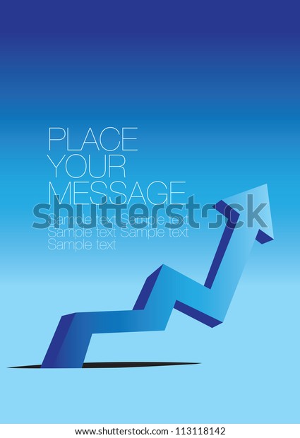 Vector Illustration Blue Background Arrow Coming Stock Vector (Royalty ...