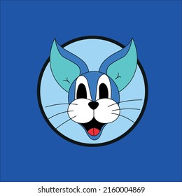 Vector Illustration Blue Cartoon Rabbit Blue Stock Vector (Royalty Free ...
