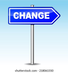 Vector Illustration Blue Change Sign On Stock Vector (Royalty Free ...