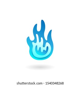 Vector Illustration Blue Flame Art Concept Stock Vector (Royalty Free ...