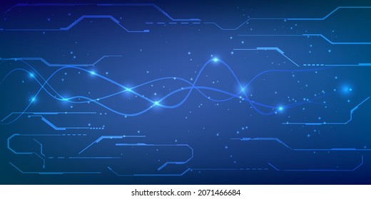 Vector Illustration Blue Futuristic Technology Digital Stock Vector ...