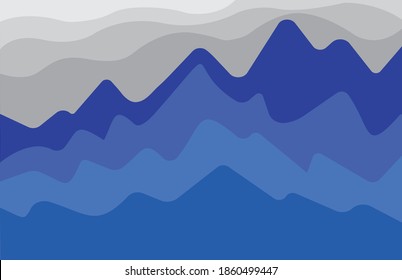 Vector Illustration Blue Mountain Landscape Stock Vector (Royalty Free ...