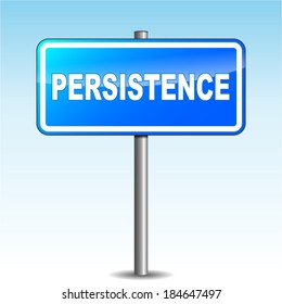 Vector Illustration Blue Persistence Signpost On: vector de stock ...
