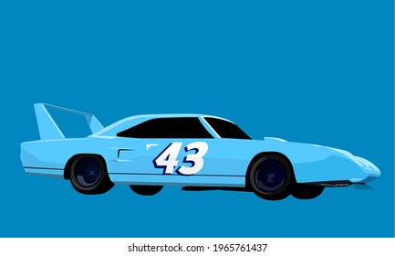 Vector Illustration Blue Race Car Number Stock Vector (Royalty Free ...