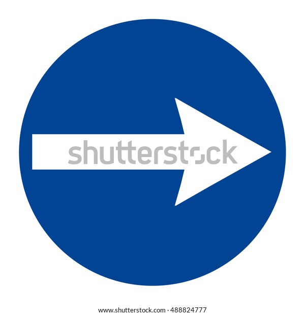 Vector Illustration Blue Round Traffic Sign Stock Vector (Royalty Free ...