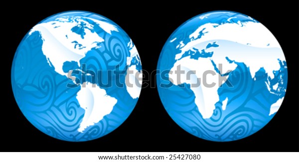 Vector Illustration Blue Water Planet Earth Stock Vector (Royalty Free ...