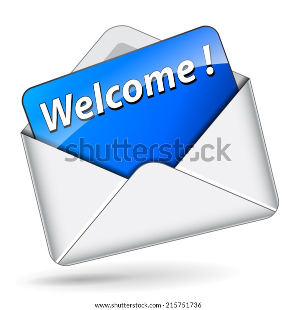 Vector Illustration Blue Welcome Message On Stock Vector (Royalty Free ...