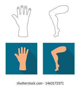 Vector Illustration Body Part Symbol Collection Stock Vector (Royalty ...