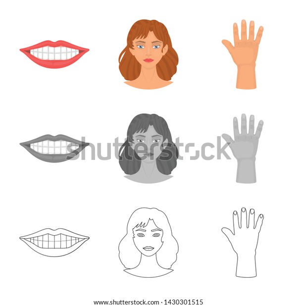 Vector Illustration Body Part Symbol Collection Stock Vector (Royalty ...