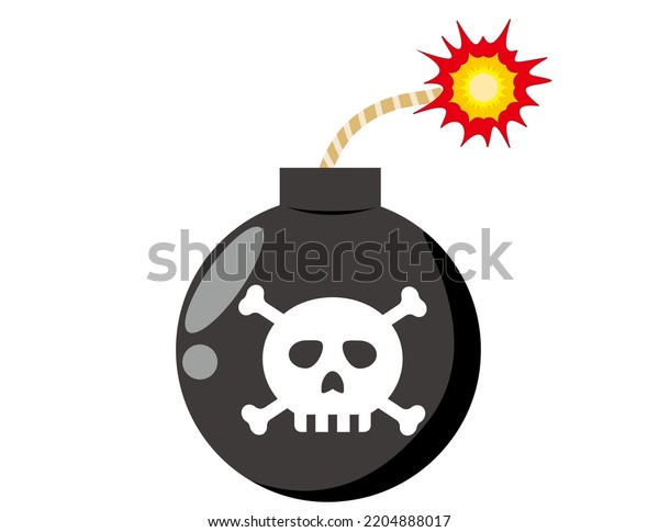 Vector Illustration Bomb Skull Symbol Stock Vector (Royalty Free ...