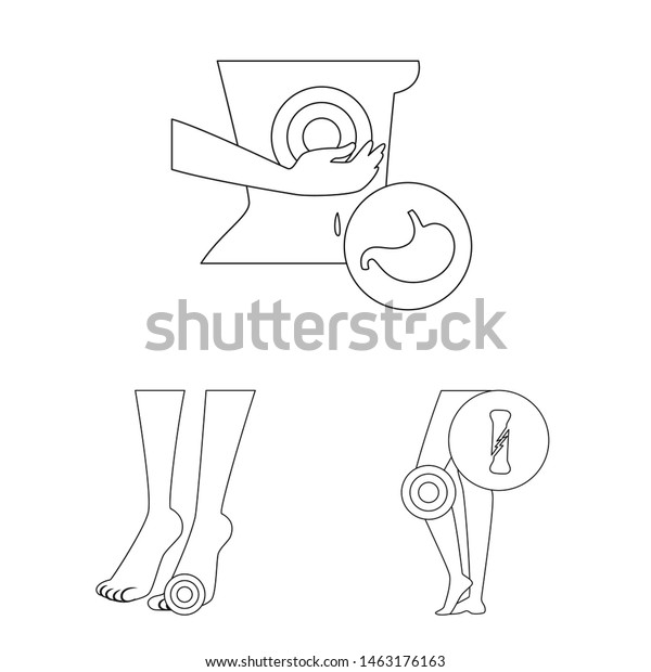 Vector Illustration Bone Inflammation Logo Set Stock Vector (Royalty ...