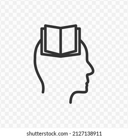 Vector Illustration Book Brain Icon Dark Stock Vector (Royalty Free ...