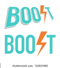 Vector Simple Illustration Boost Word Blue Stock Vector (Royalty Free ...
