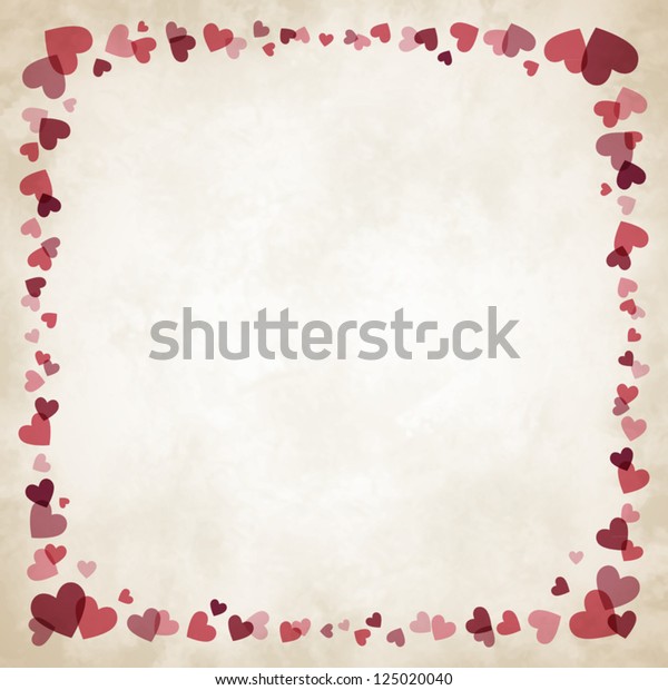 Vector Illustration Border Hearts On Vintage Stock Vector (Royalty Free ...