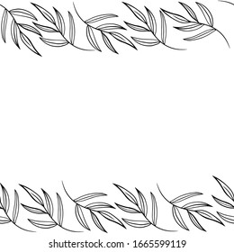 Vector Contour Leaf Coloring Book Patternseamless Stock Vector (Royalty ...