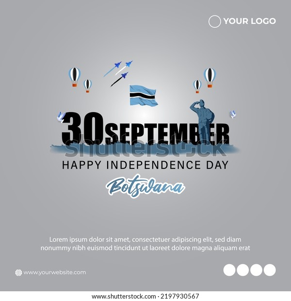 Vector Illustration Botswana Happy Independence Day Stock Vector ...
