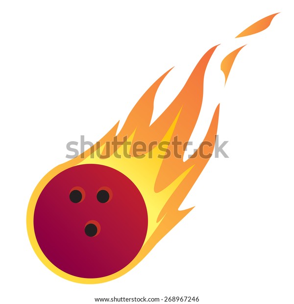 Vector Illustration Bowling Ball Fire Isolated Stock Vector (Royalty ...