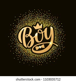 Vector Illustration Boy Lettering Decorated By Stock Vector (Royalty ...