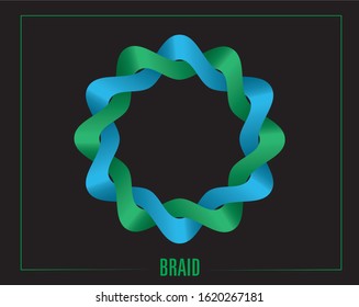 Vector Illustration Braided Symbol Green Blue Stock Vector (Royalty ...